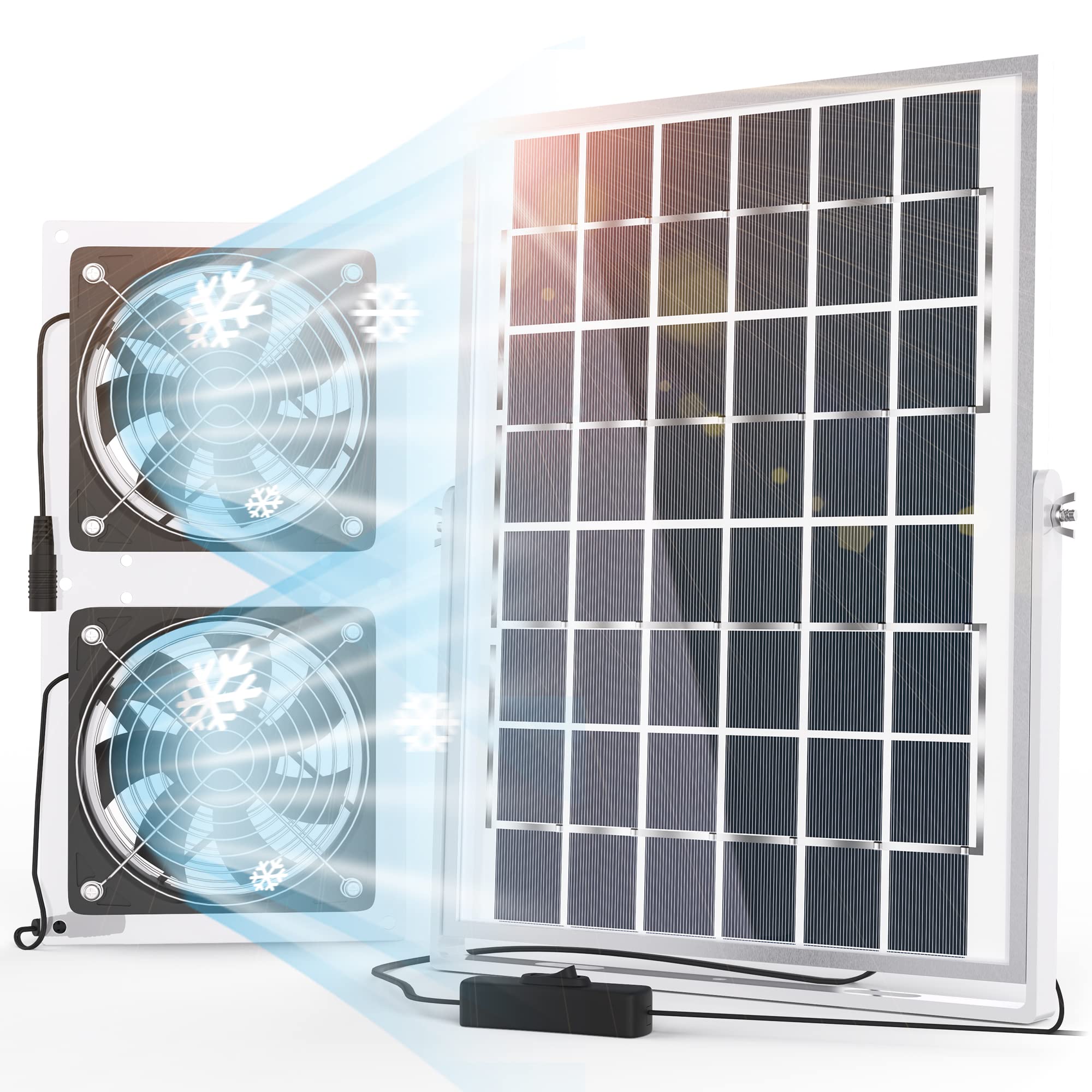 SOLPERK Solar Fan for Greenhouse, 10W Solar Powered Fan for Chicken ...