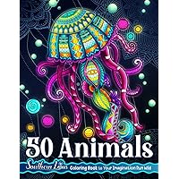 50 Animals Coloring Book: Fun And Easy Illustration Pages In Mandala ...