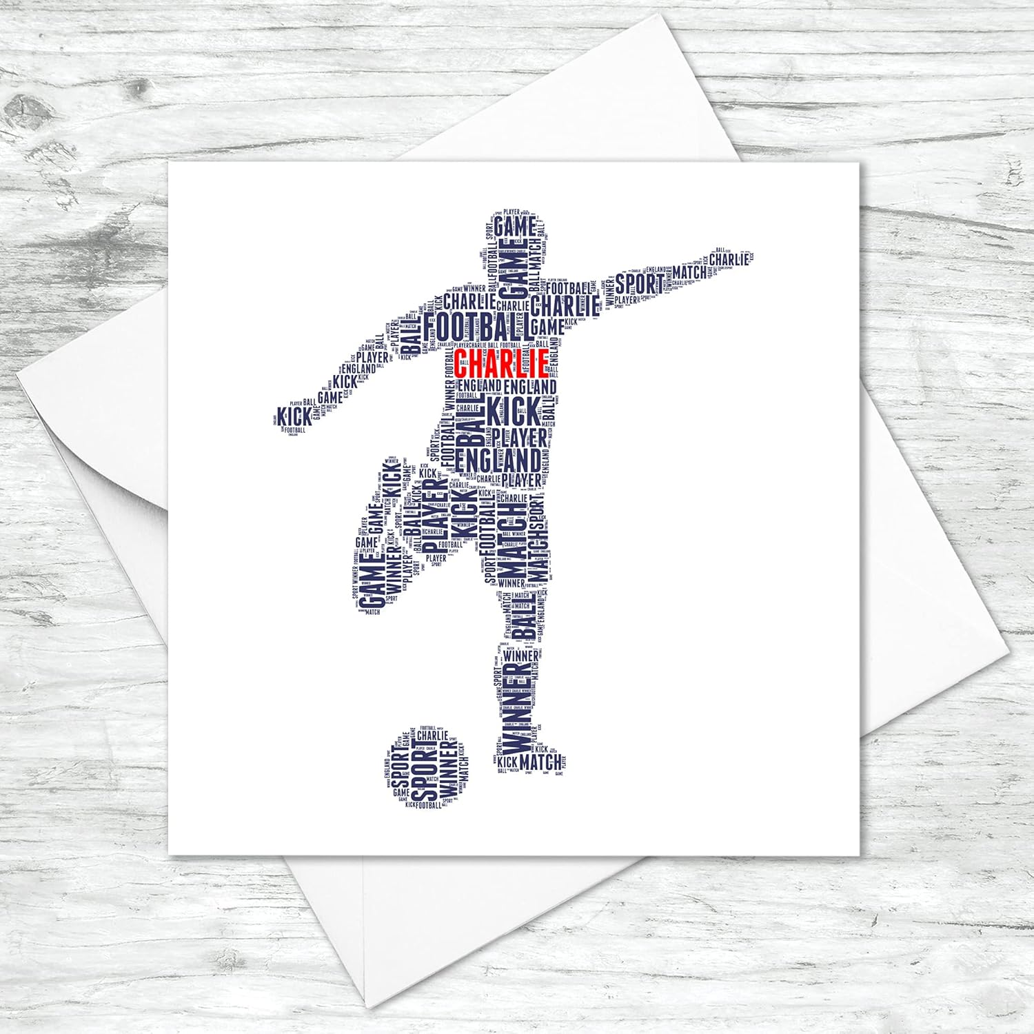 Personalised Football Player Word Art Card: Amazon.co.uk: Handmade
