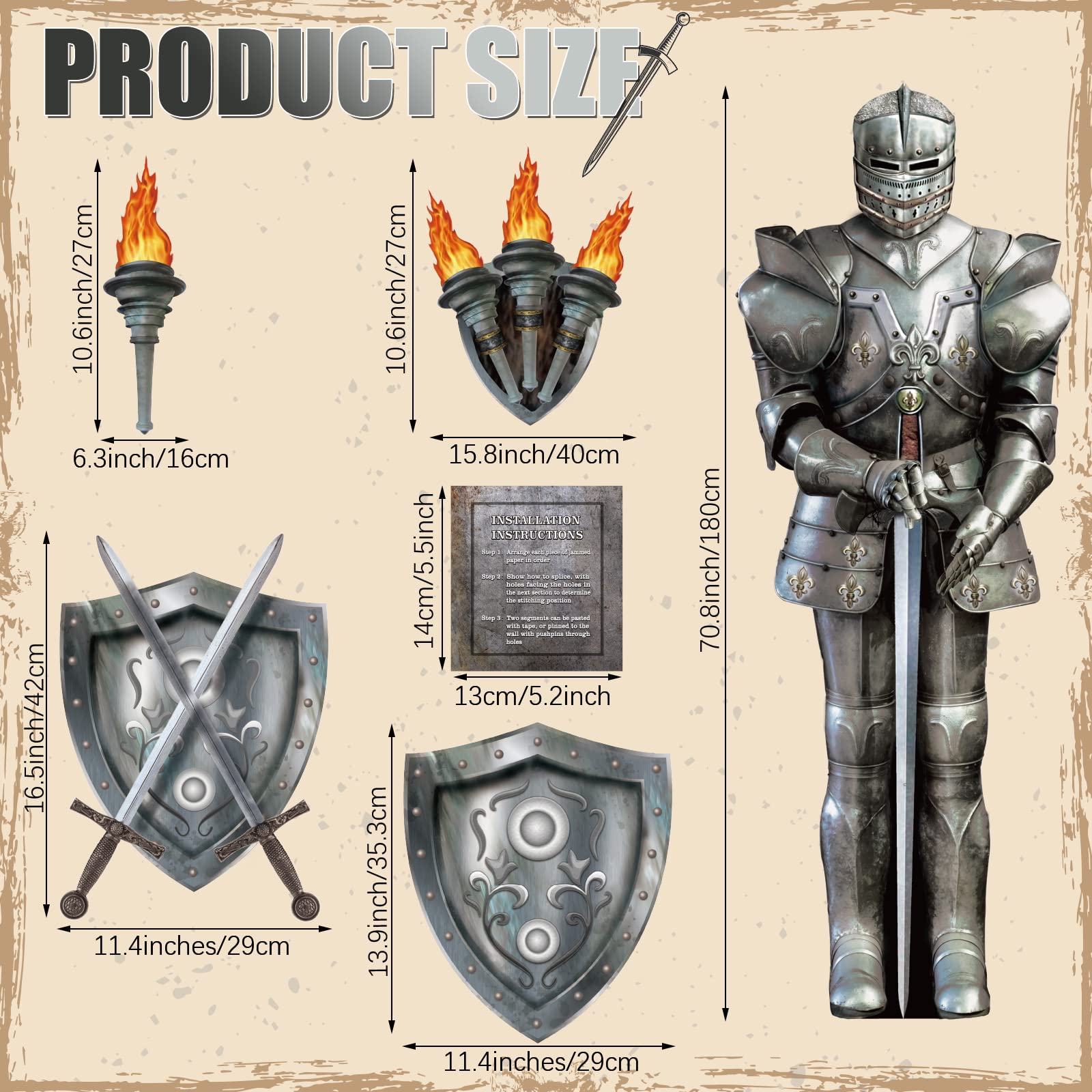 Mua Honoson Medieval Party Decorations Knight Castle Decorations ...