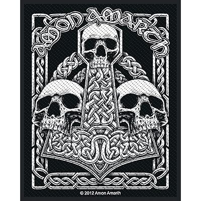 Buy Amon Amarth Triple Skull Viking Death Metal Band Woven Sew On ...