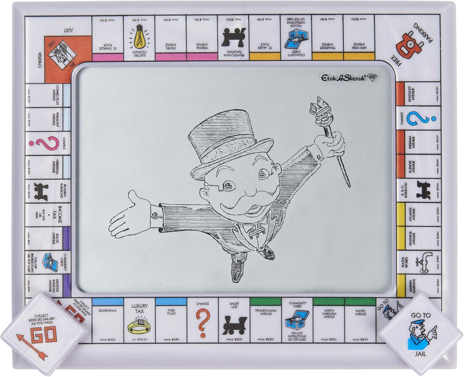 Ohio Art Etch A Sketch Classic, Monopoly Limited-Edition Drawing Toy ...