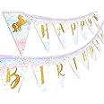 Amazon.com: Magical Unicorn Rainbow Happy Birthday Banner Pennant ...