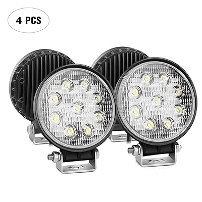 Nilight Round Flood Light Pod - 4PCS 4.5 Inch 27w 3000LM - Off Road Fog ...