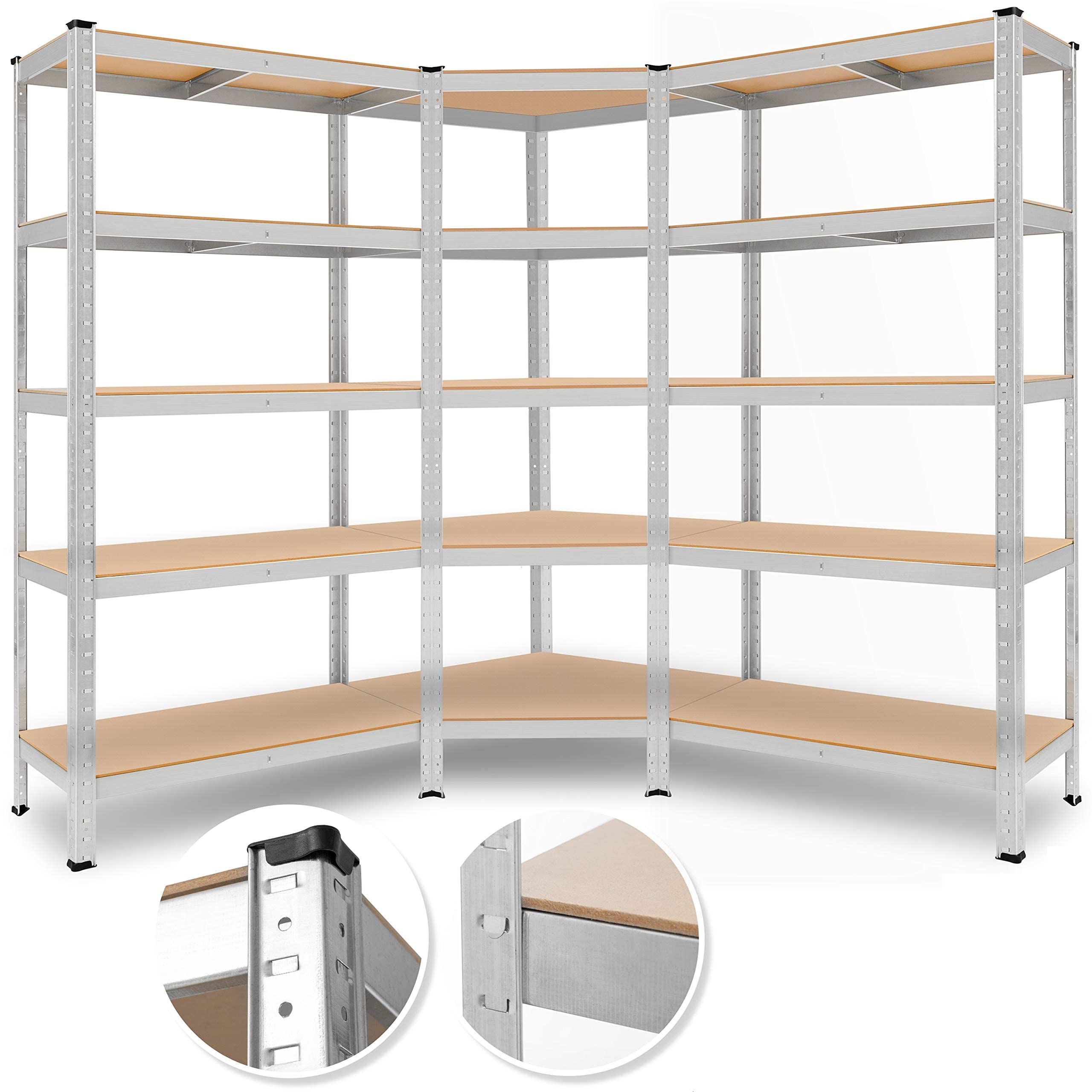 Mua KESSER® Set of 3 Metal Shelving System, 1 Corner Shelf & 2 Storage ...