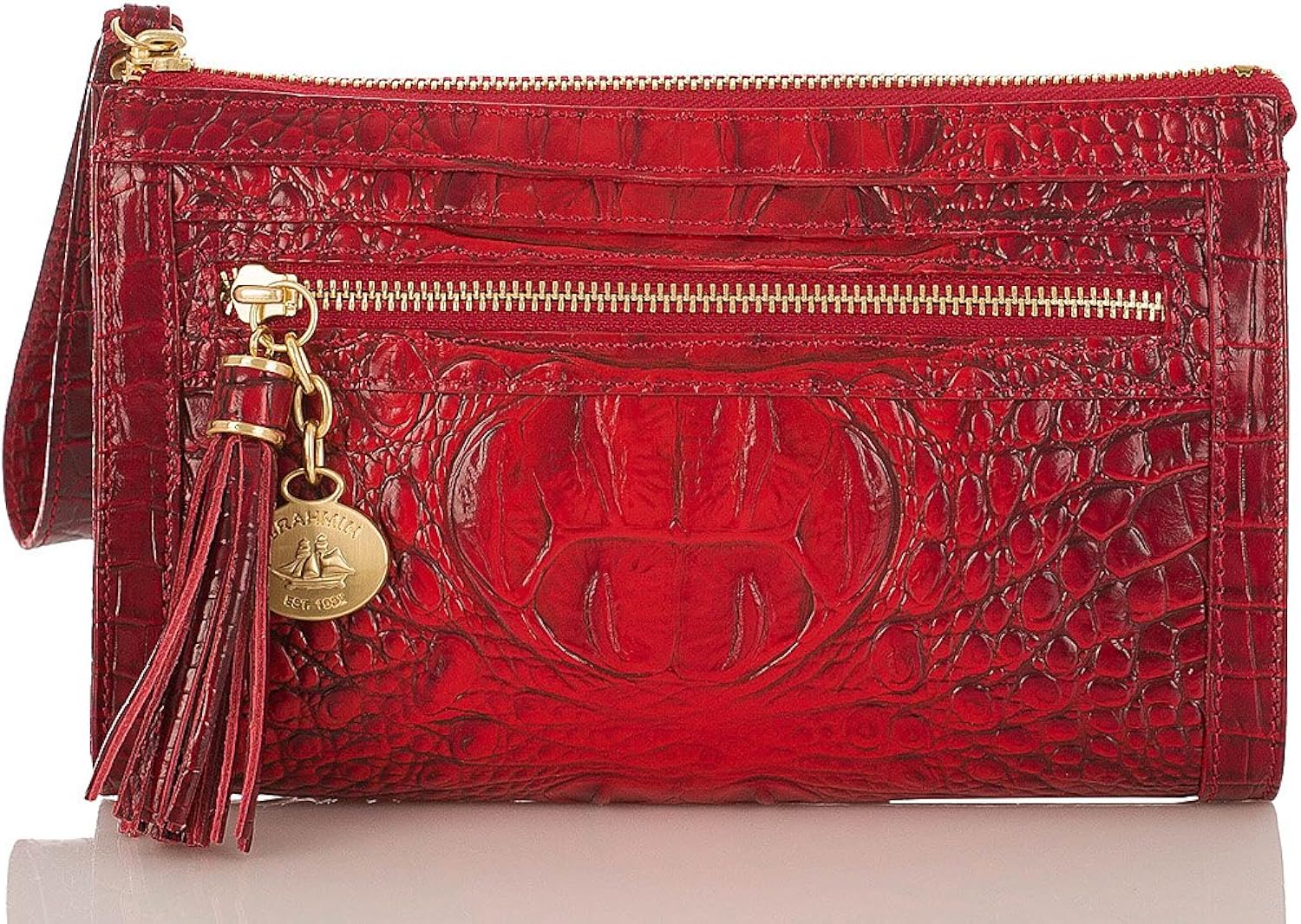 Brahmin Anna Wristlet Clutch Filgree Melbourne Ruby Red: Handbags ...