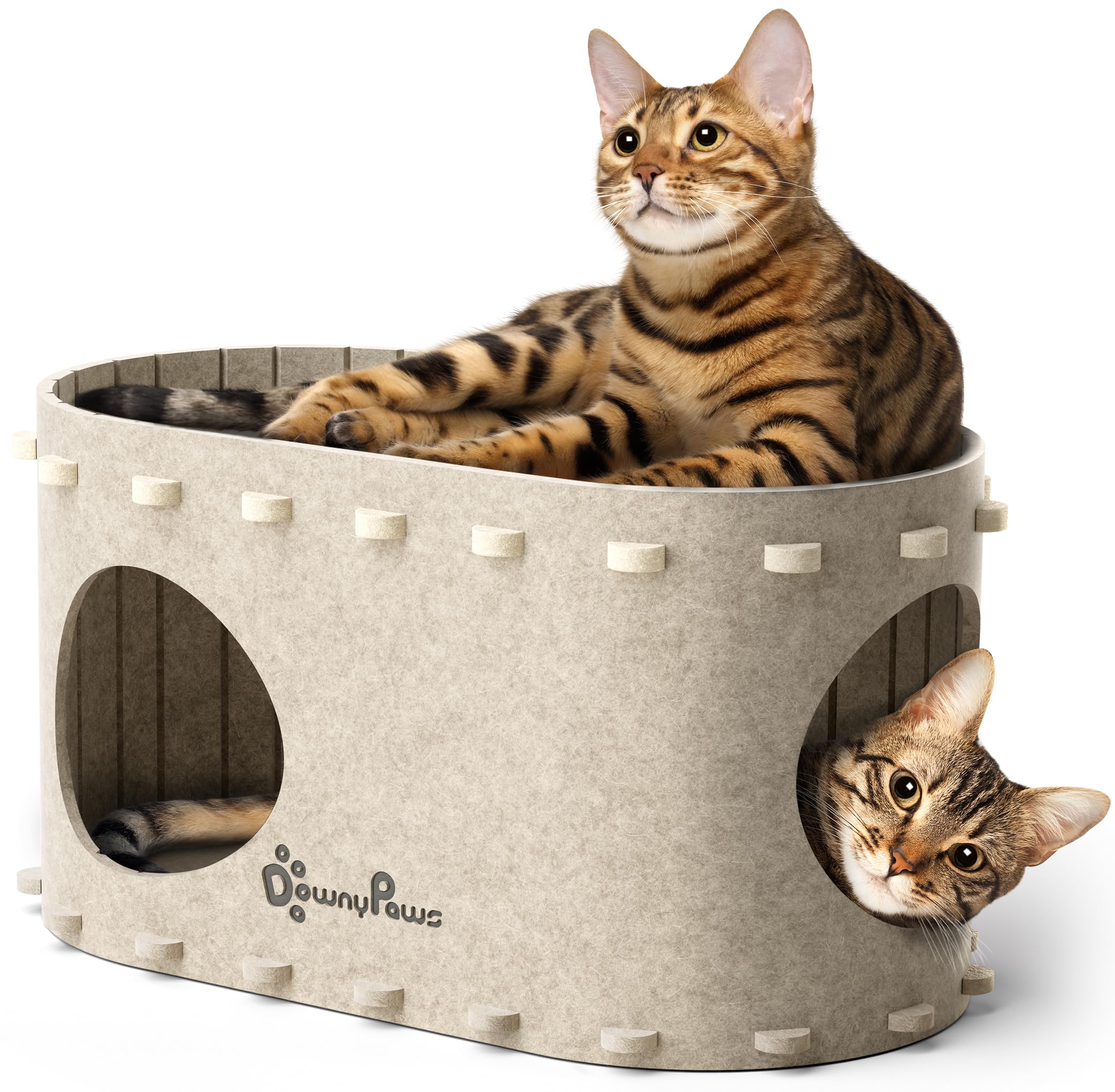 DownyPaws Cat House for Indoor Cats, Cat Bed Cave for Multiple & Large ...