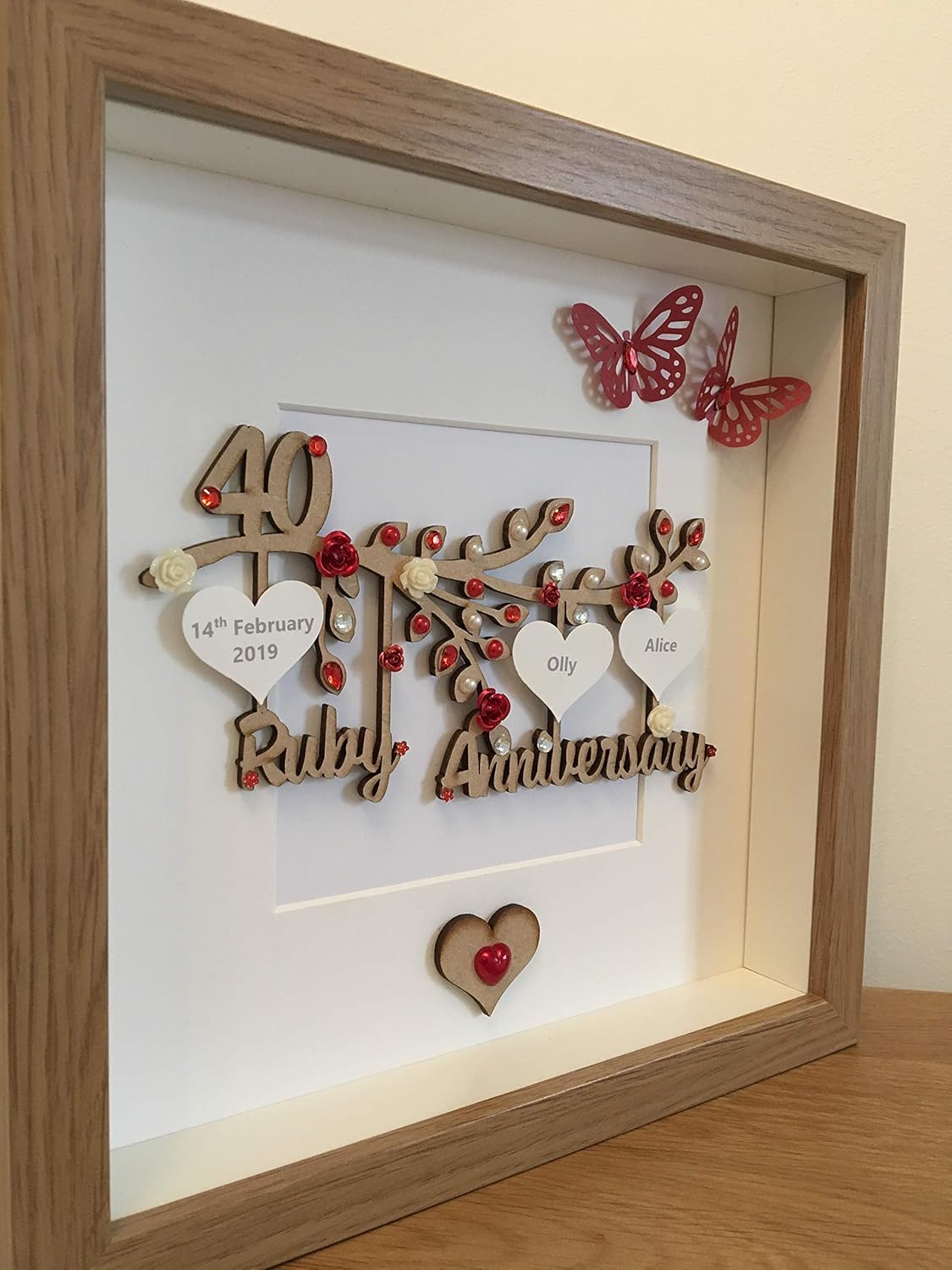 Personalised Branch 40 Years 40th Ruby Wedding Anniversary Family Tree ...