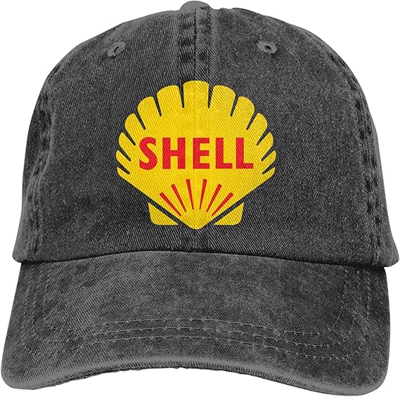 Shell Logo Washed Plain Baseball Cap, Retro Adjustable Sun Dad Gift ...