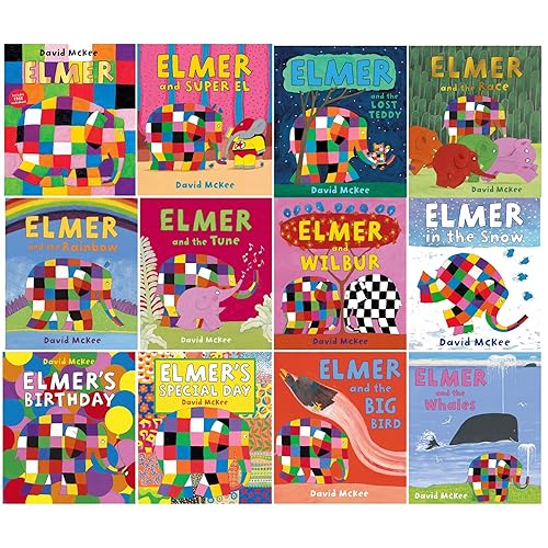 Elmer Collection 12 Books Set By David McKee (Elmer,Elmer and Wilbur ...