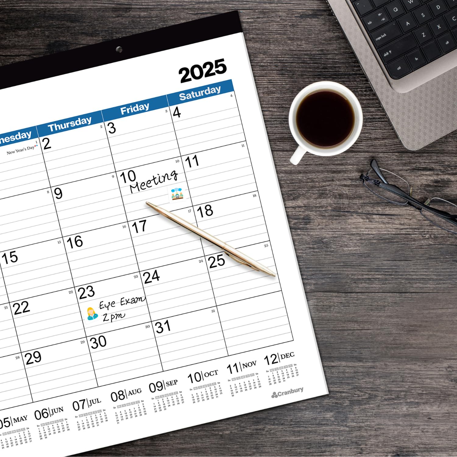 Mua CRANBURY Large Desk Calendar 2025, Use Now to Dec 2025, 22x17 ...