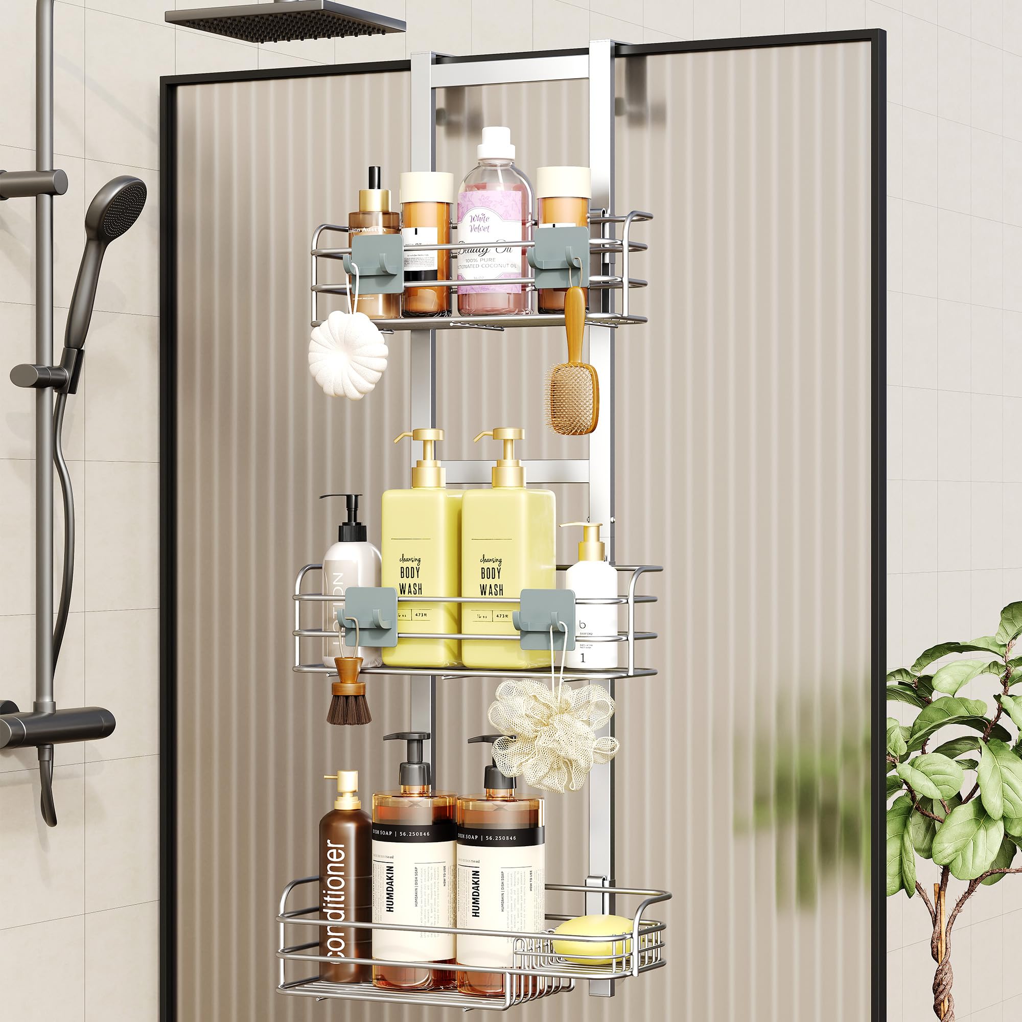 Nieifi Over The Door Shower Caddy Pantry Organizer Rack with Reliable ...