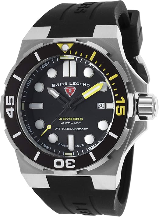 Swiss Legend Men's Abyssos 46mm Black Silicone Band Steel Case S ...