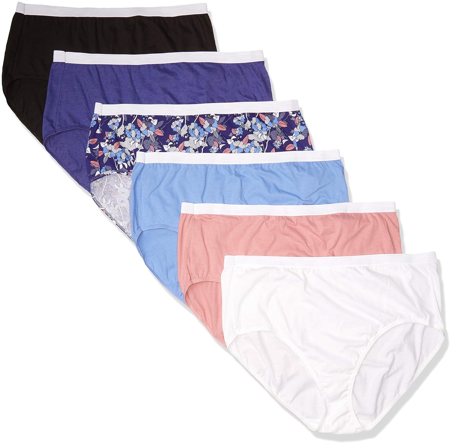 Buy JUST MY SIZE Women's Cool Comfort Cotton White Brief Panty - 6 Pack ...