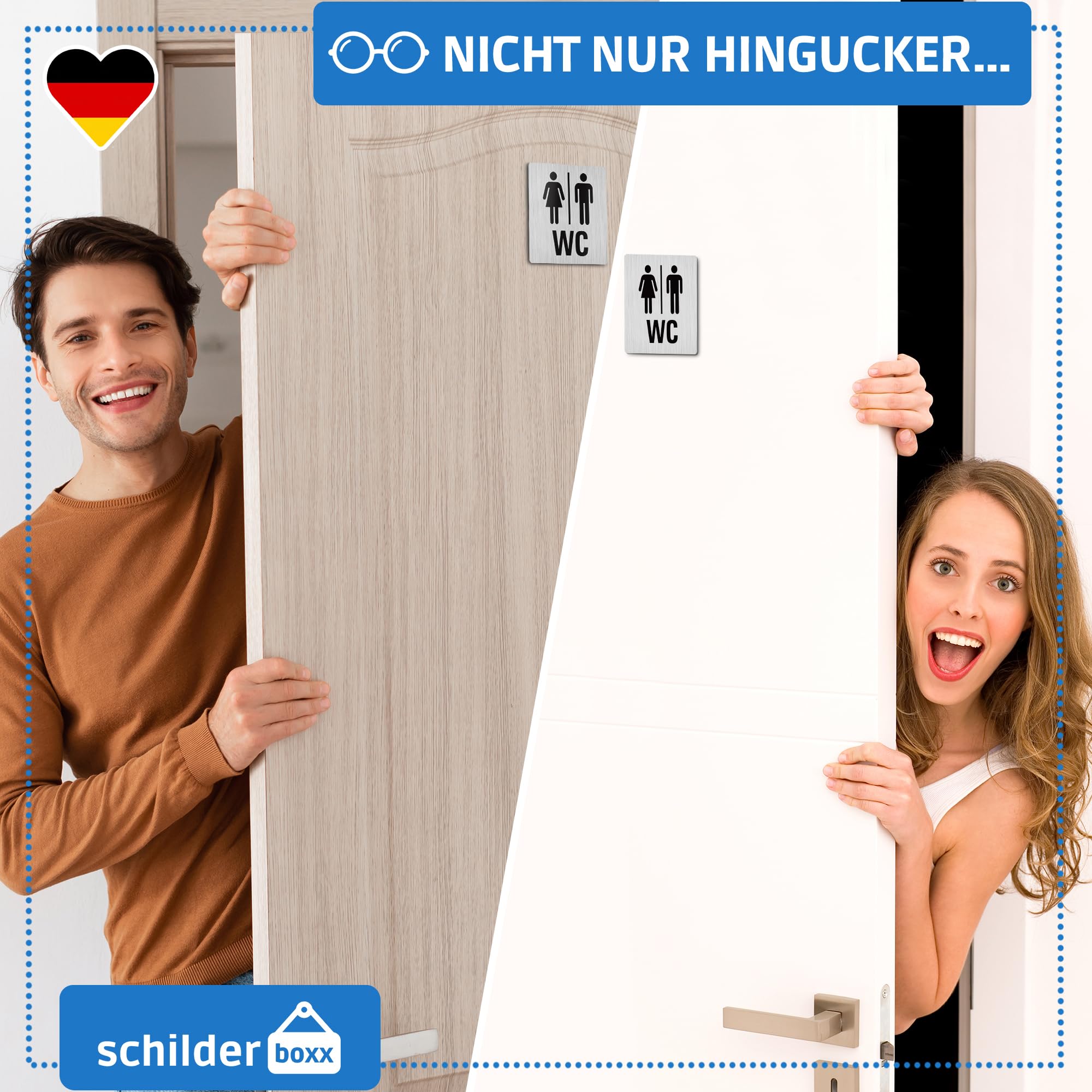 Mua SCHILDERBOXXÂ® Self-Adhesive Toilet Sign for Men and Women [12 x 12 ...