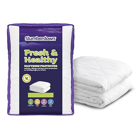 Slumberdown Fresh & Healthy Mattress Protector King, White: Amazon.co ...