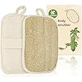 Amazon.com: Natural Loofah Body Scrubber Exfoliator(2Pack),Rectangular ...