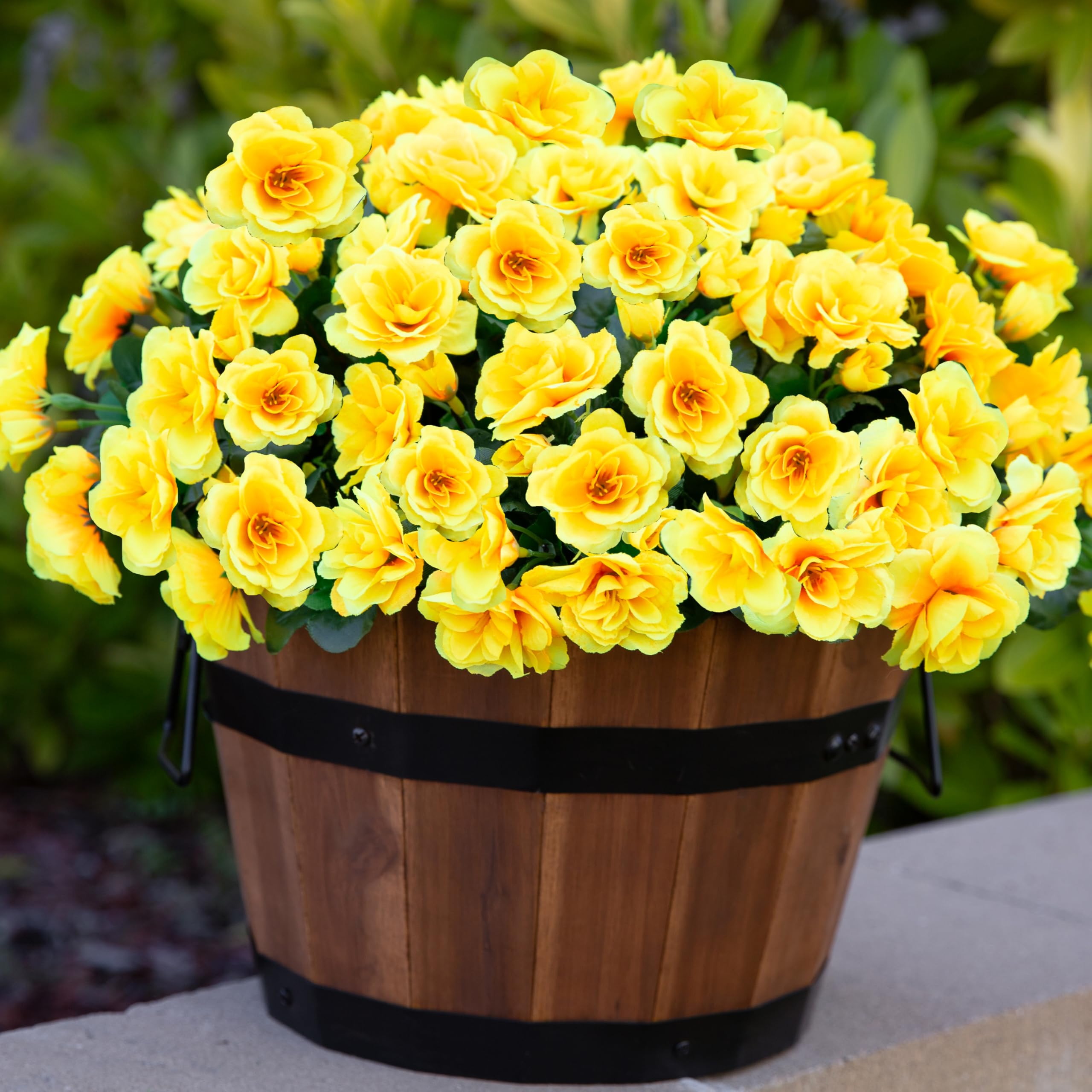 HyeFlora Artificial Fake Spring Flowers Plants for Outdoor Outside ...