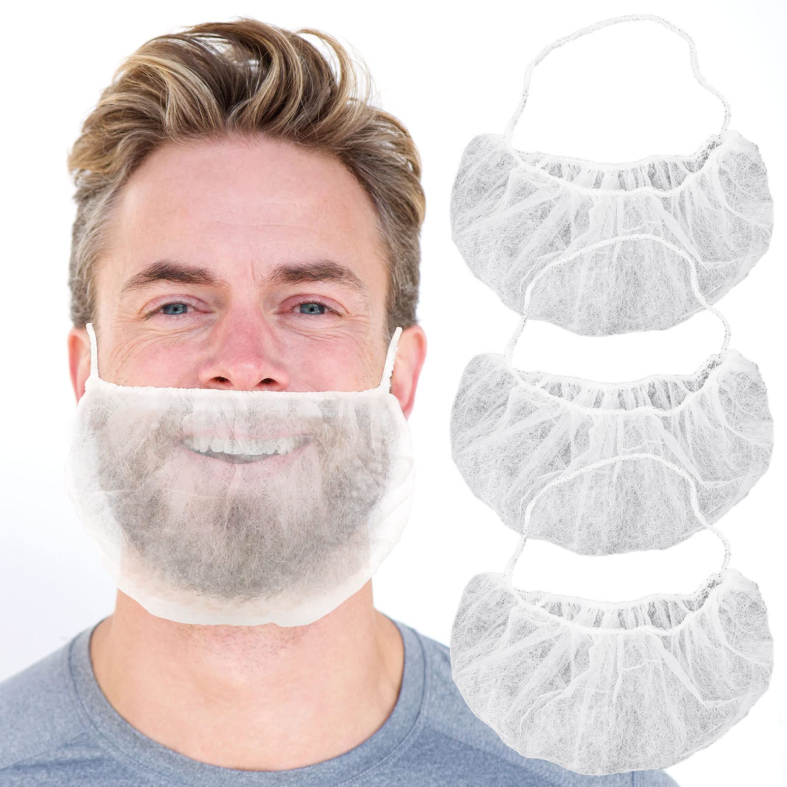 Beard Net Dropship White Disposable s For Men, 18 X 8 Inches. Pack ...