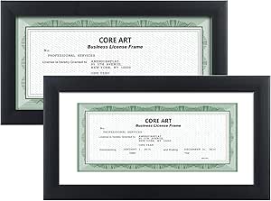 Amazon.com - CORE ART 5x10 Business License Frame in Black, License ...