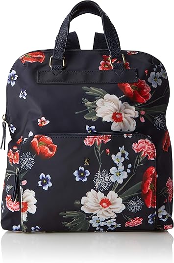 Joules Womens Ambleside Canvas Backpack Handbag Blue (Navy Floral ...