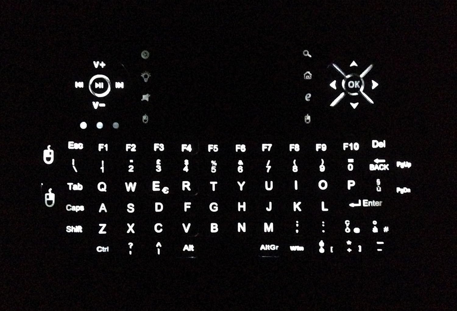 Rii Mini i8+ Wireless Back-lit Keyboard with Touchpad Mouse for Smart ...