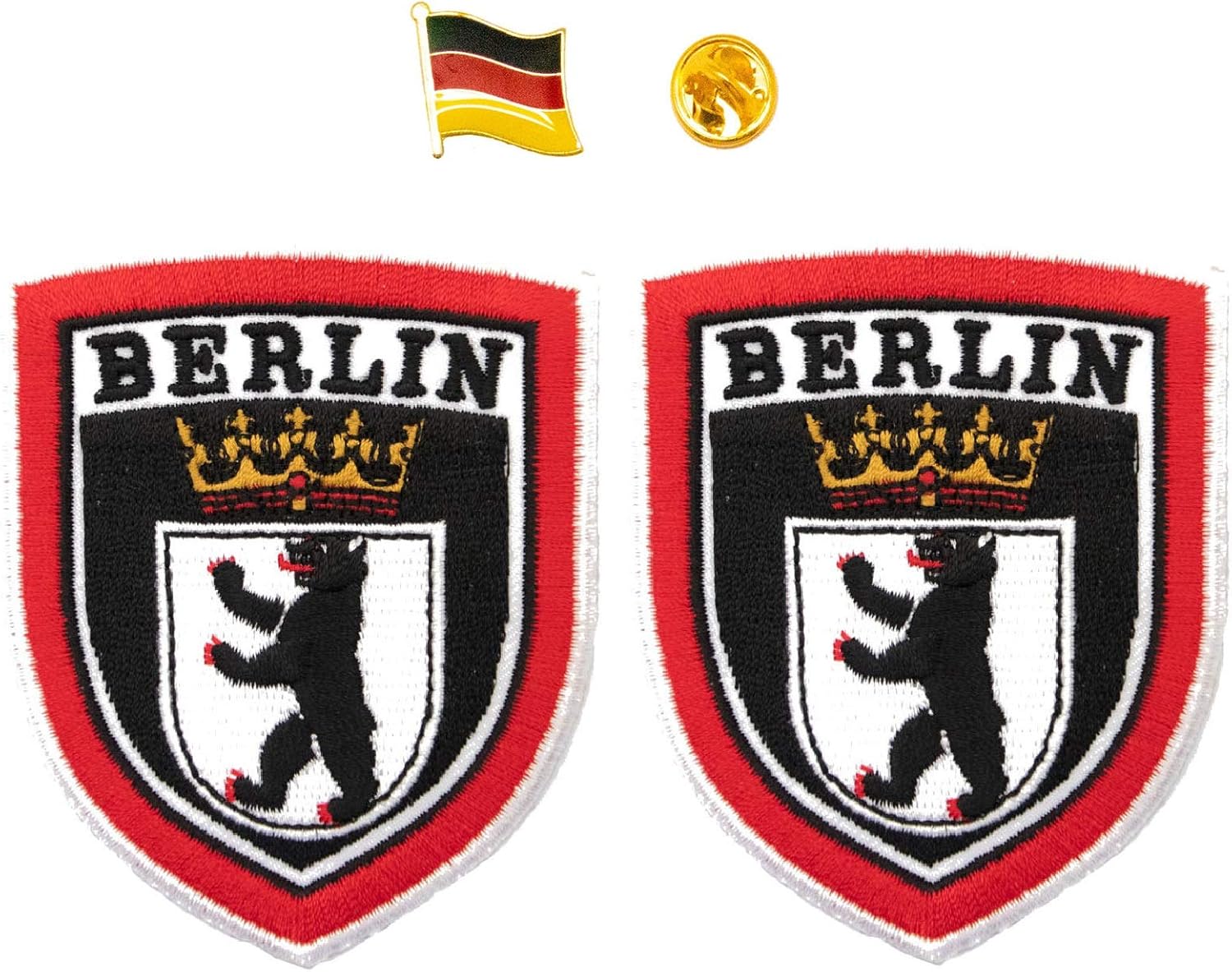 Amazon.com: A-ONE 2+1 PCS Pack- Berlin Shield Patch 2 PCS + Germany ...