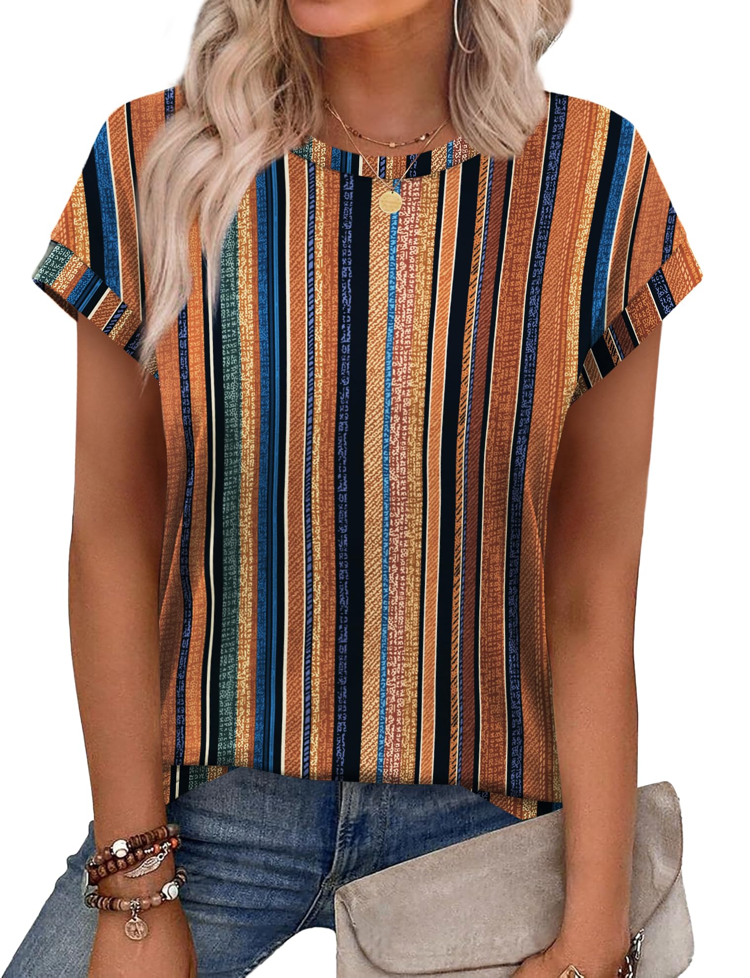 Alaroo Short Sleeve Tops for Women Summer Shirts 2025 Work Blouses Plus ...