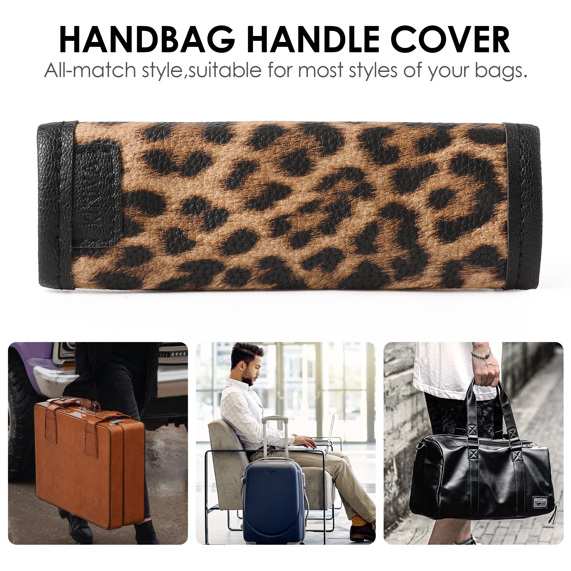 KINIVA Leather Luggage Handle Wrap 2 Pack Set,Luggage Identifiers Tags ...