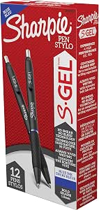 SHARPIE S-Gel, Gel Pens, Bold Point (1.0mm), Blue Ink Gel Pen, 12 Count ...