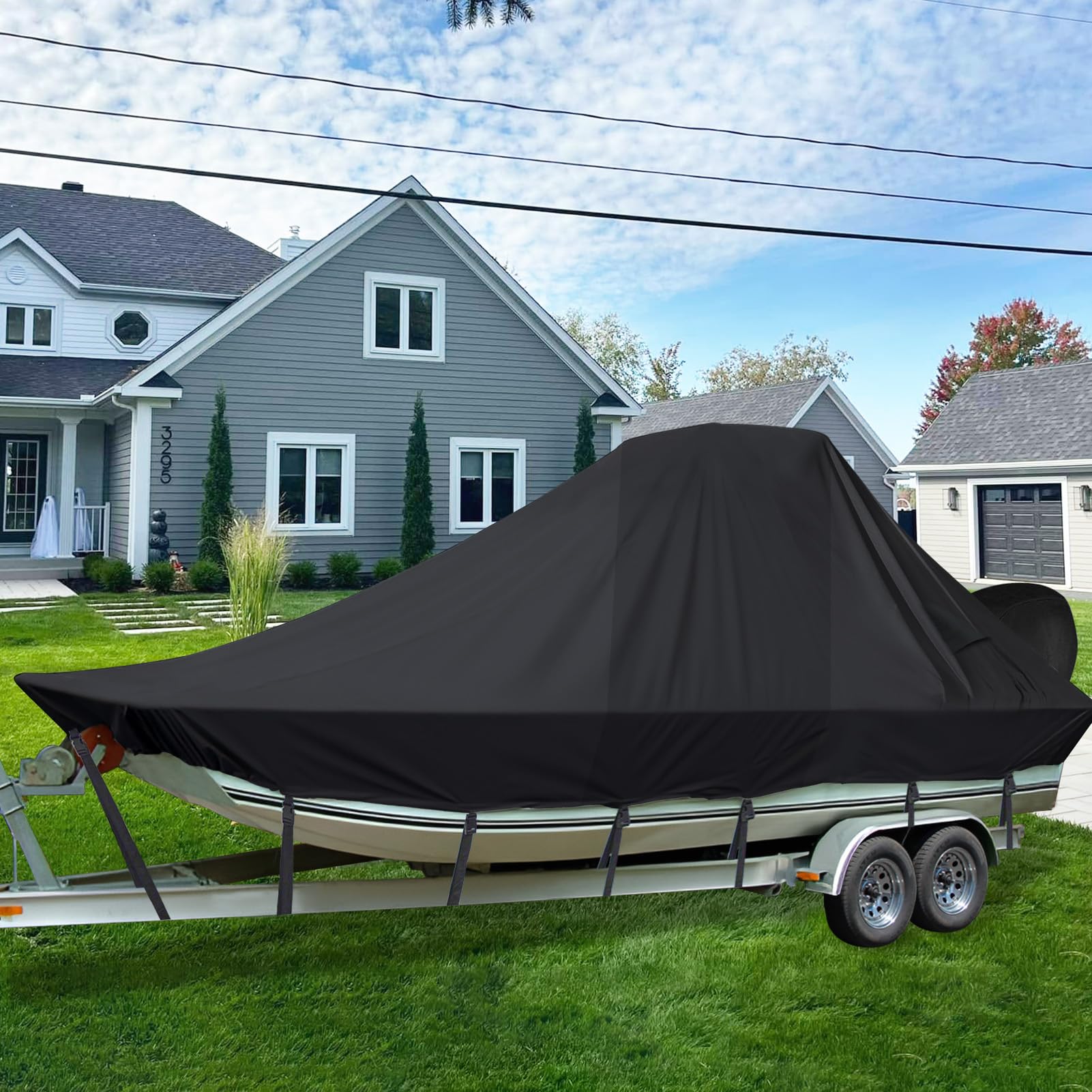Mionovity Wake Tower Boat Cover, 900D+600D Heavy Duty Waterproof Boat ...