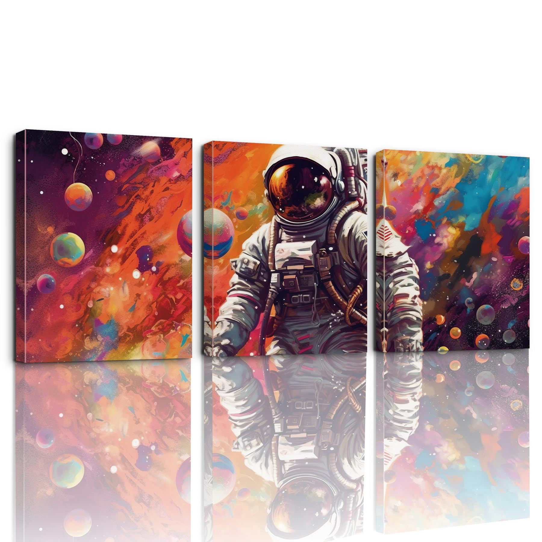 3 Pieces Canvas Wall Art, Outer Space Wall Art, Astronaut Canvas ...