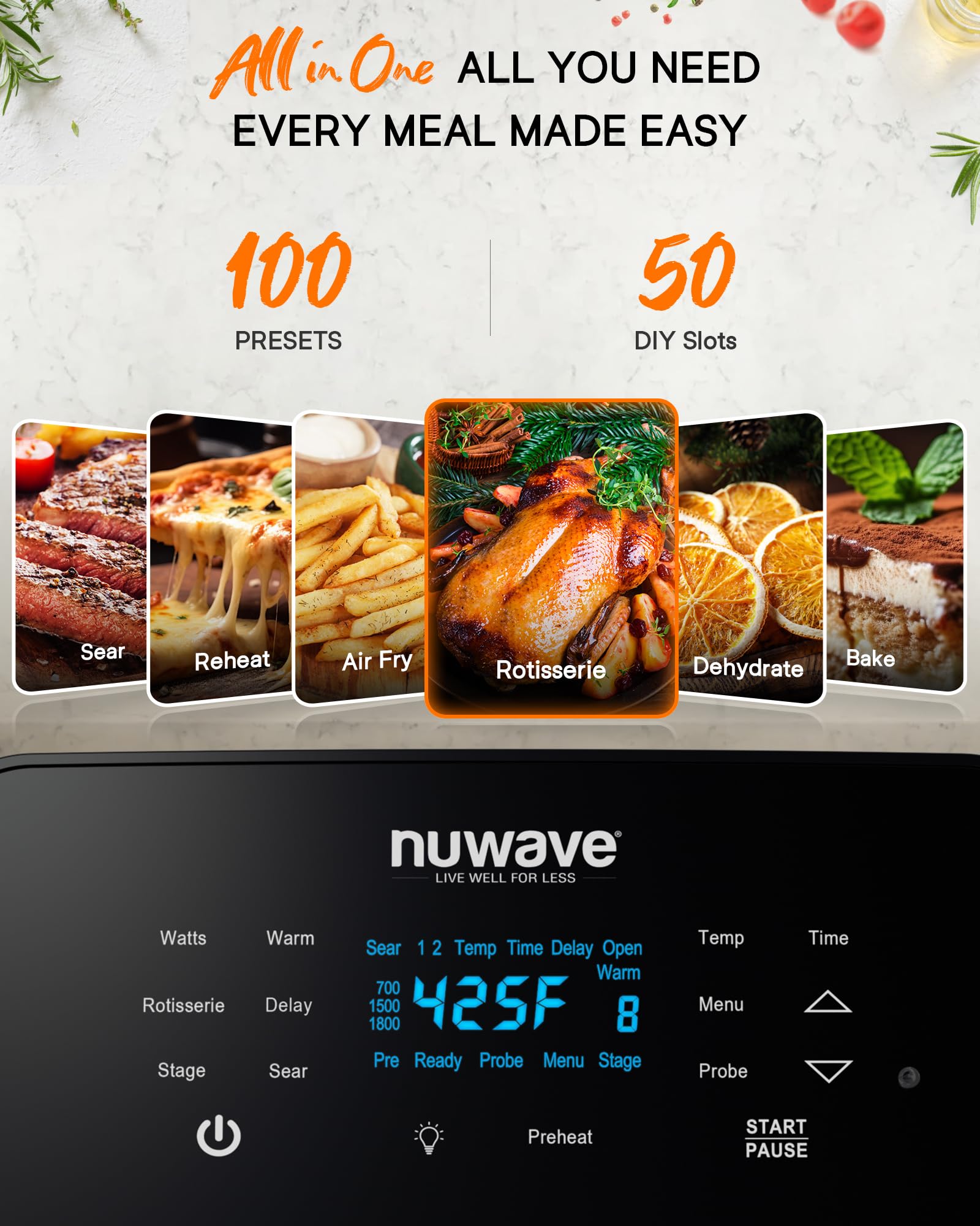 Mua Nuwave Brio 15.5Qt Air Fryer Toaster Oven & Rotisserie Kit, 2024 ...