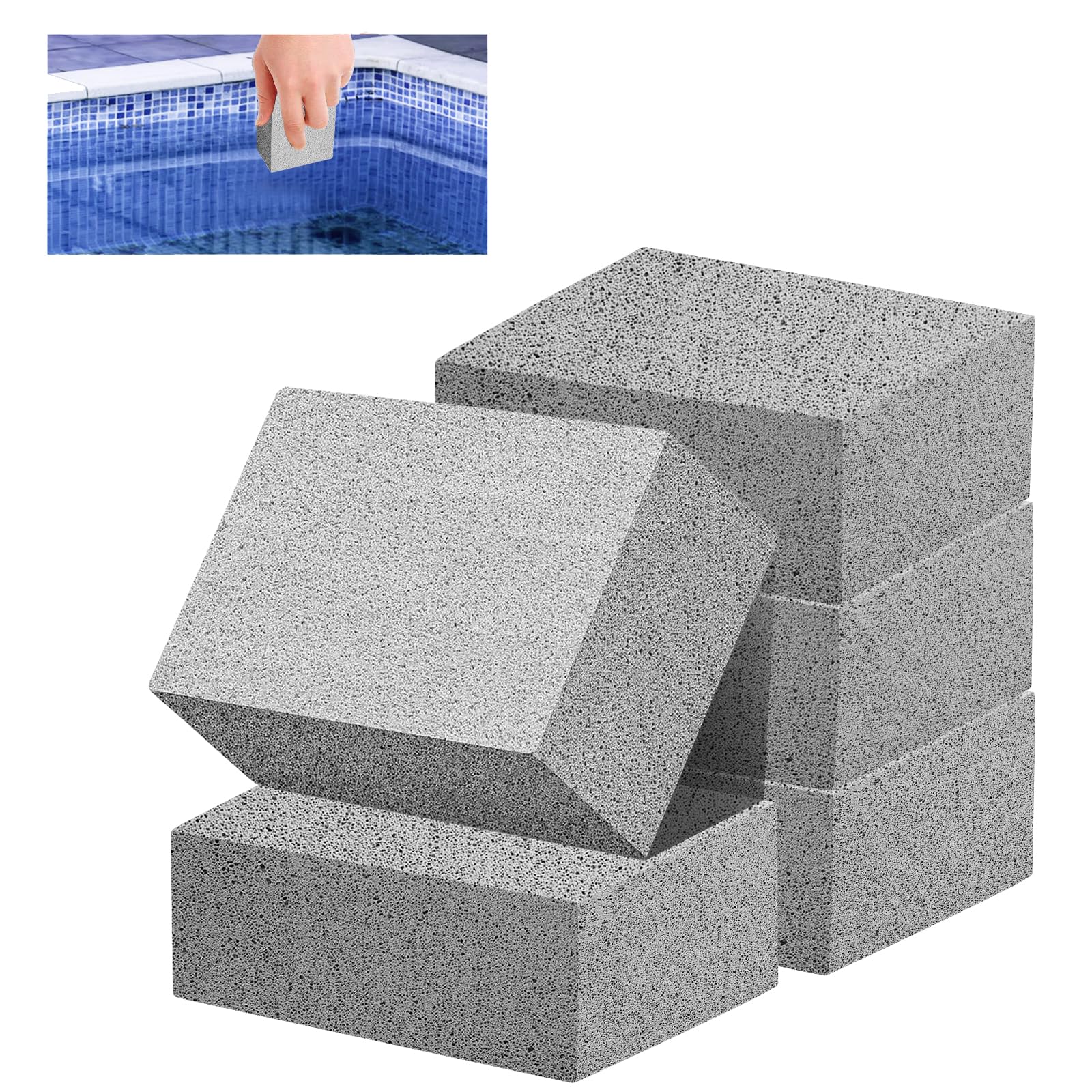 5 Pcs Pools Pumice Stone for Cleaning Calcium Remover for Pool Tile, Pool Tile Cleaner to Remove ...