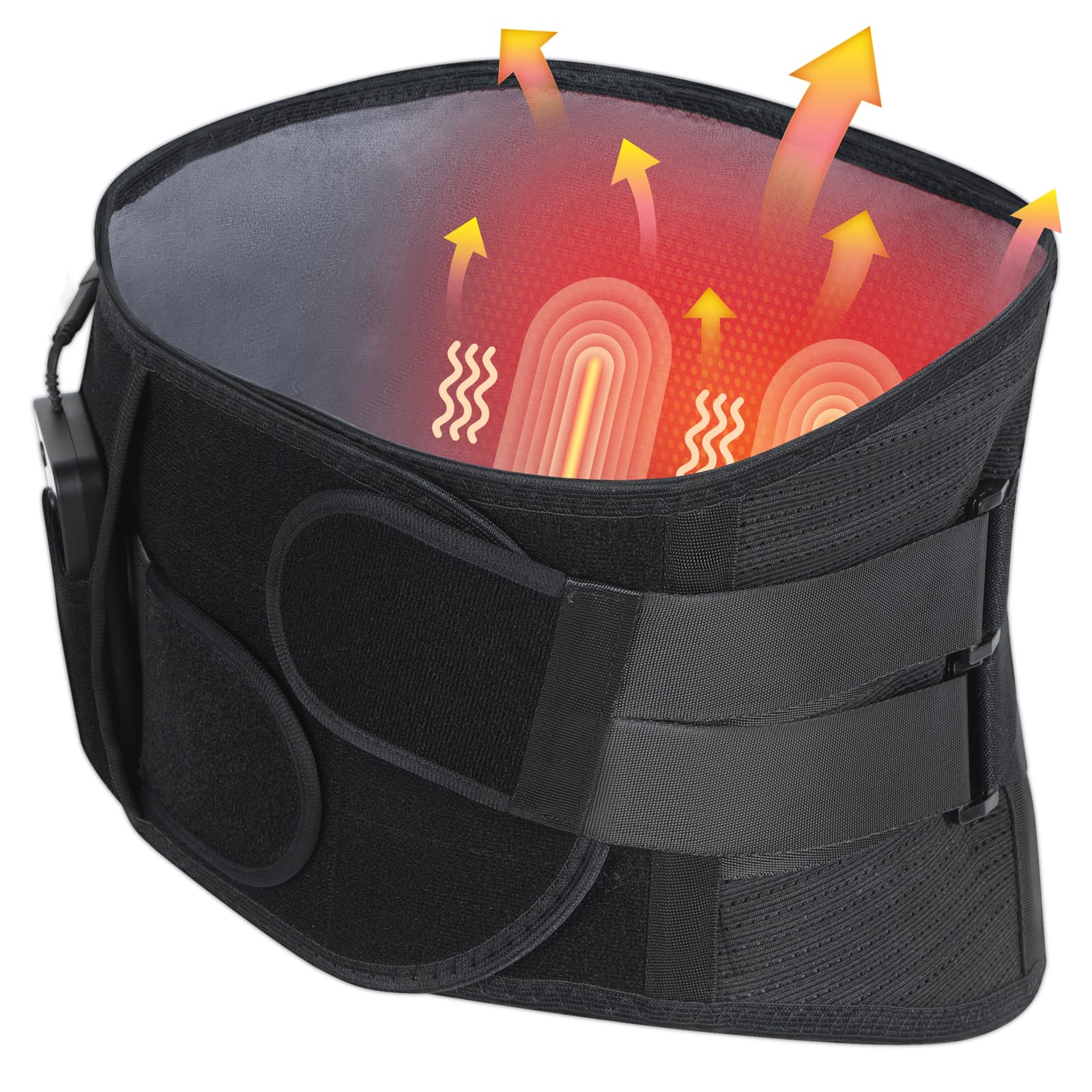 HONGJING Heated Back Massager Brace for Lower Back Pain Relief ...