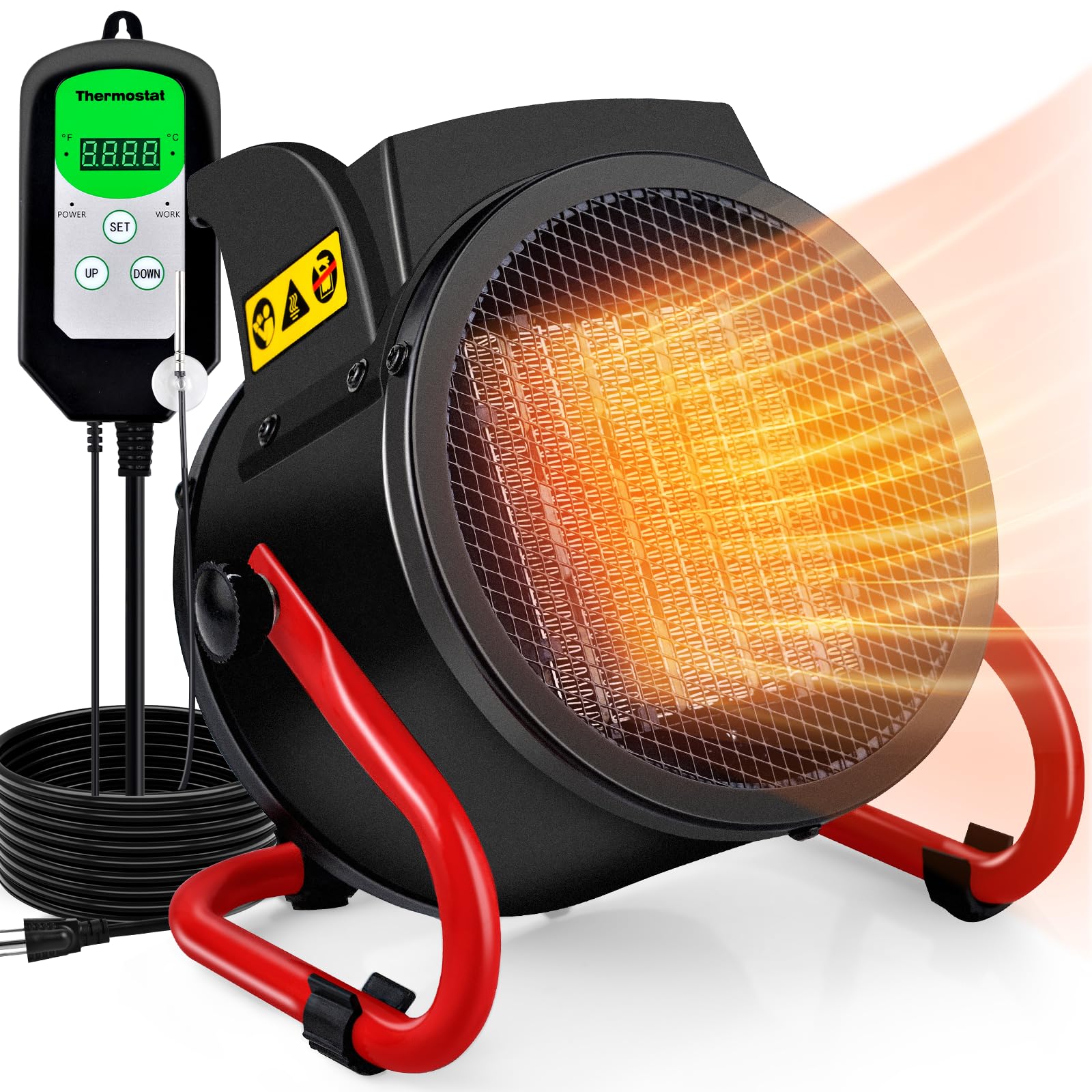 Greenhouse Heater with Thermostat, Auto Power Control with Digital ...