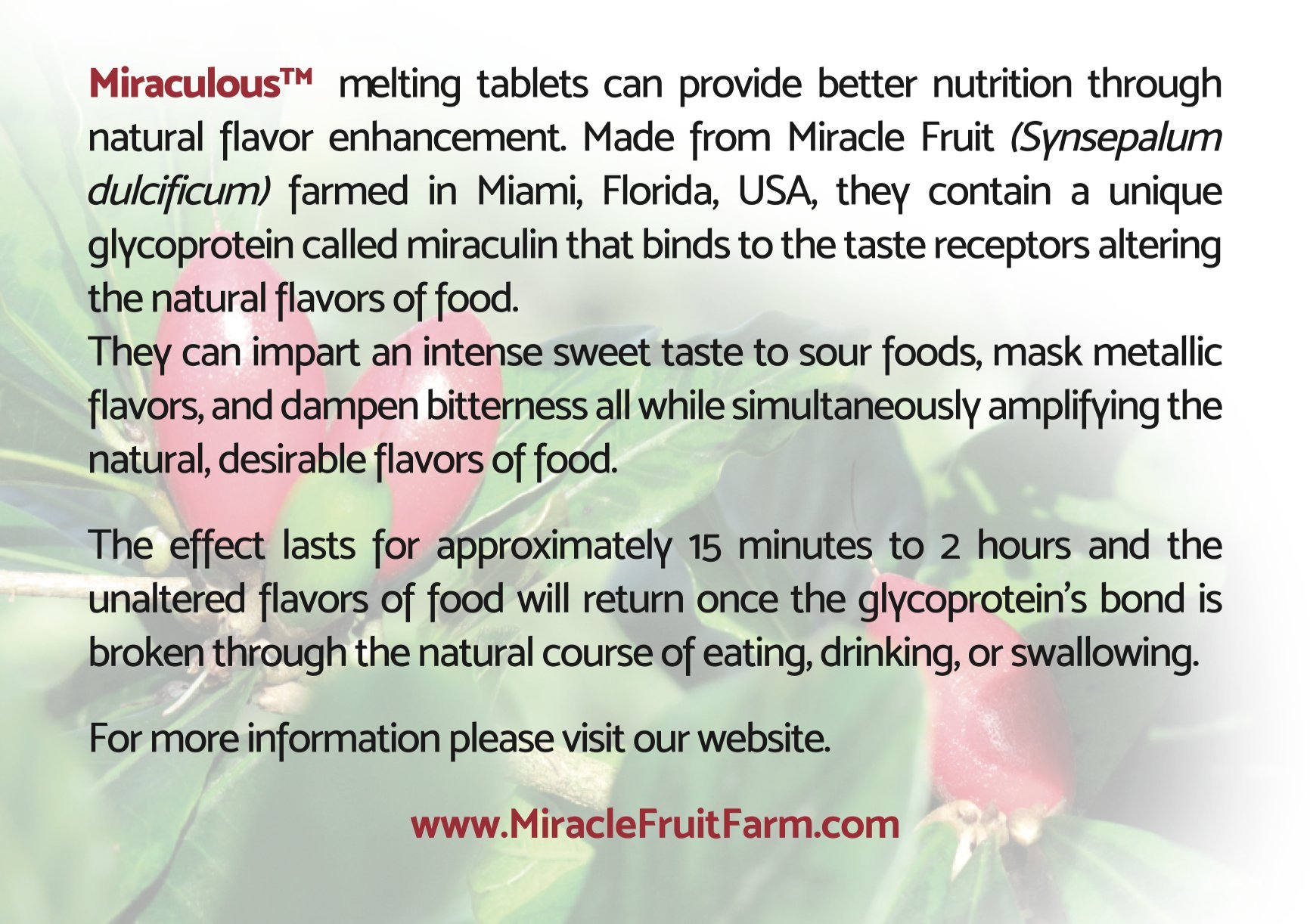 Miraculous Miracle Fruit Tablets, Non-GMO And Farm Grown In USA ...