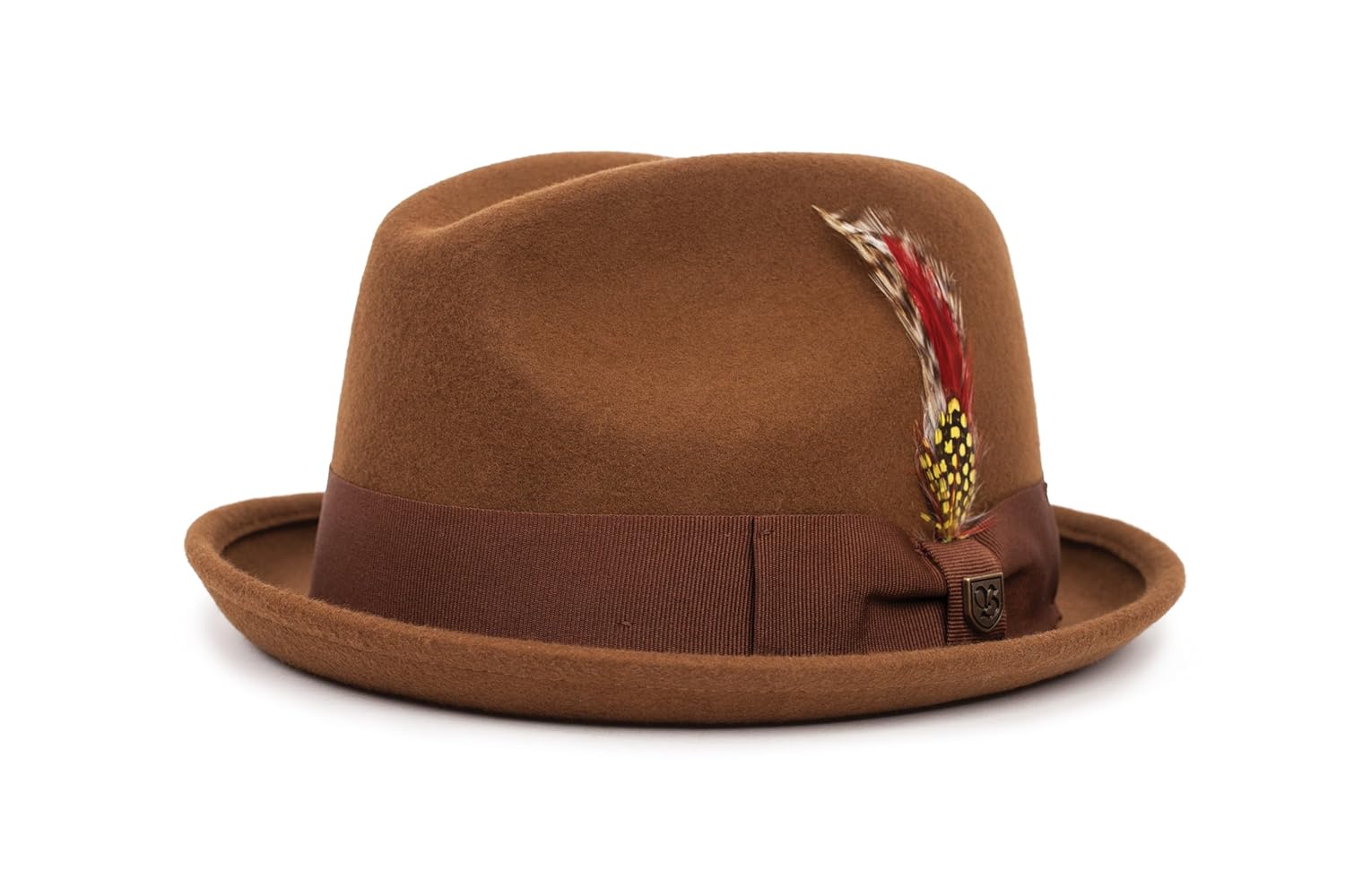 BRIXTON Mens Gain Short Brim Felt Fedora Hat Shops Surf, Skate & Street