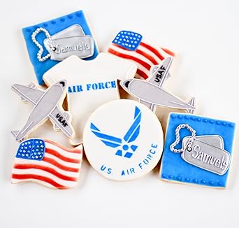 Amazon.com : ½ Dz. Air Force Cookies Military, USAF, Favors, Retirement ...