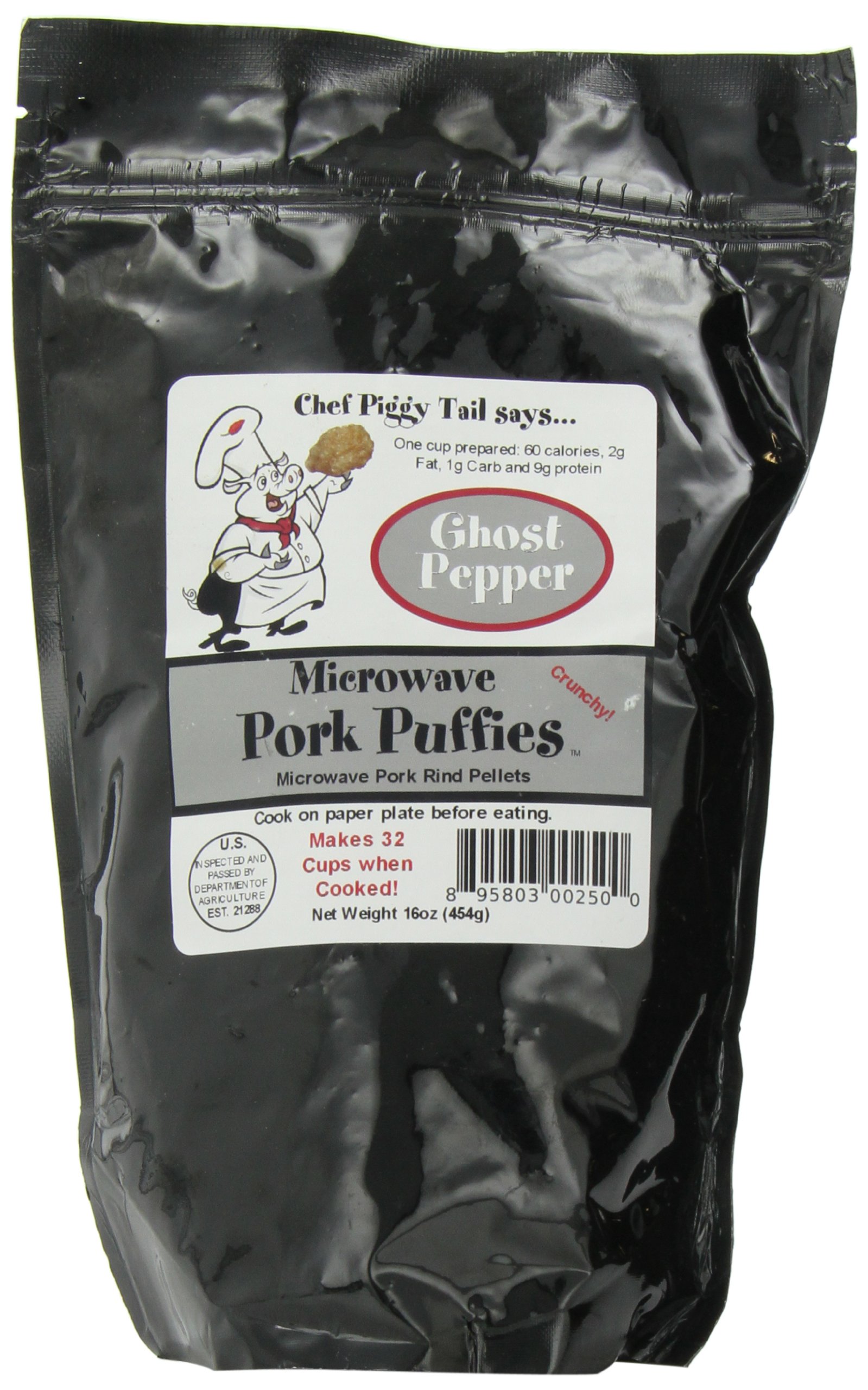 Amazon.com: Chef Piggy Tail Microwave Pork Puffies Pork Rinds, Habanero ...