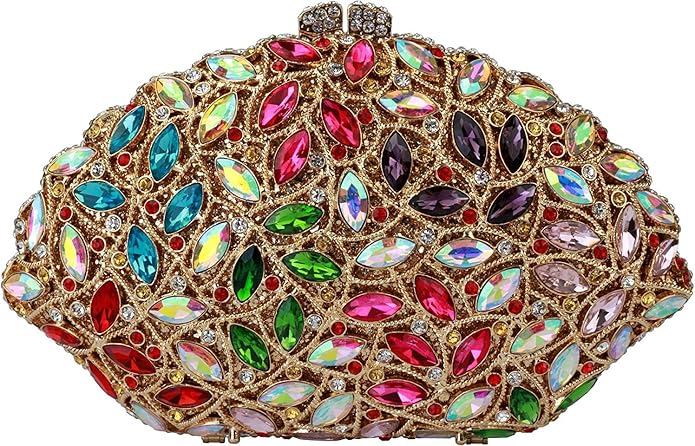 Yilongsheng Women New Metal Rhinestones Fan shape Clutch Bags For Party ...