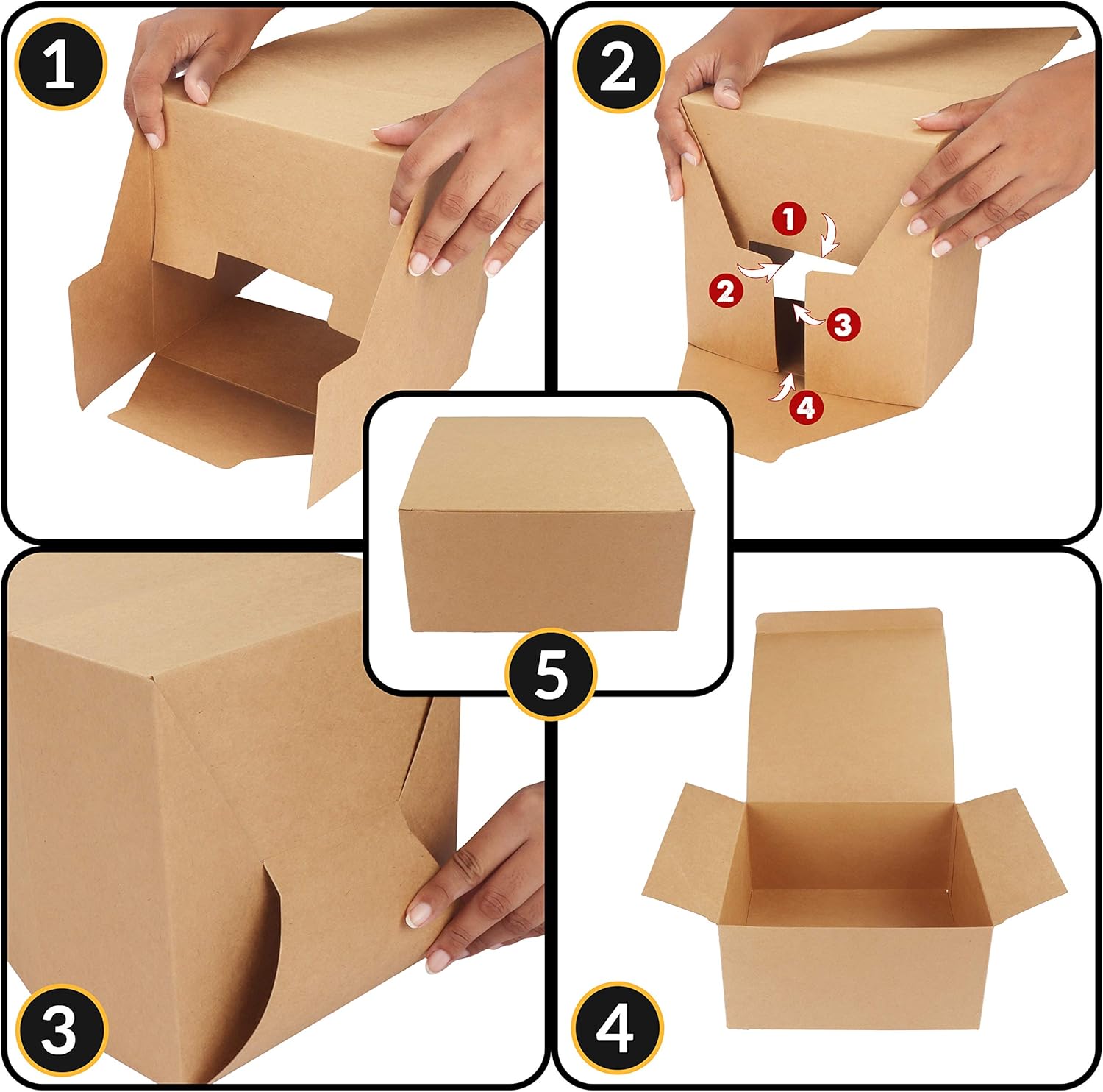 Belle Vous Brown Kraft Gift Boxes (10 Pack) – Box Measures 20 x 20 x ...