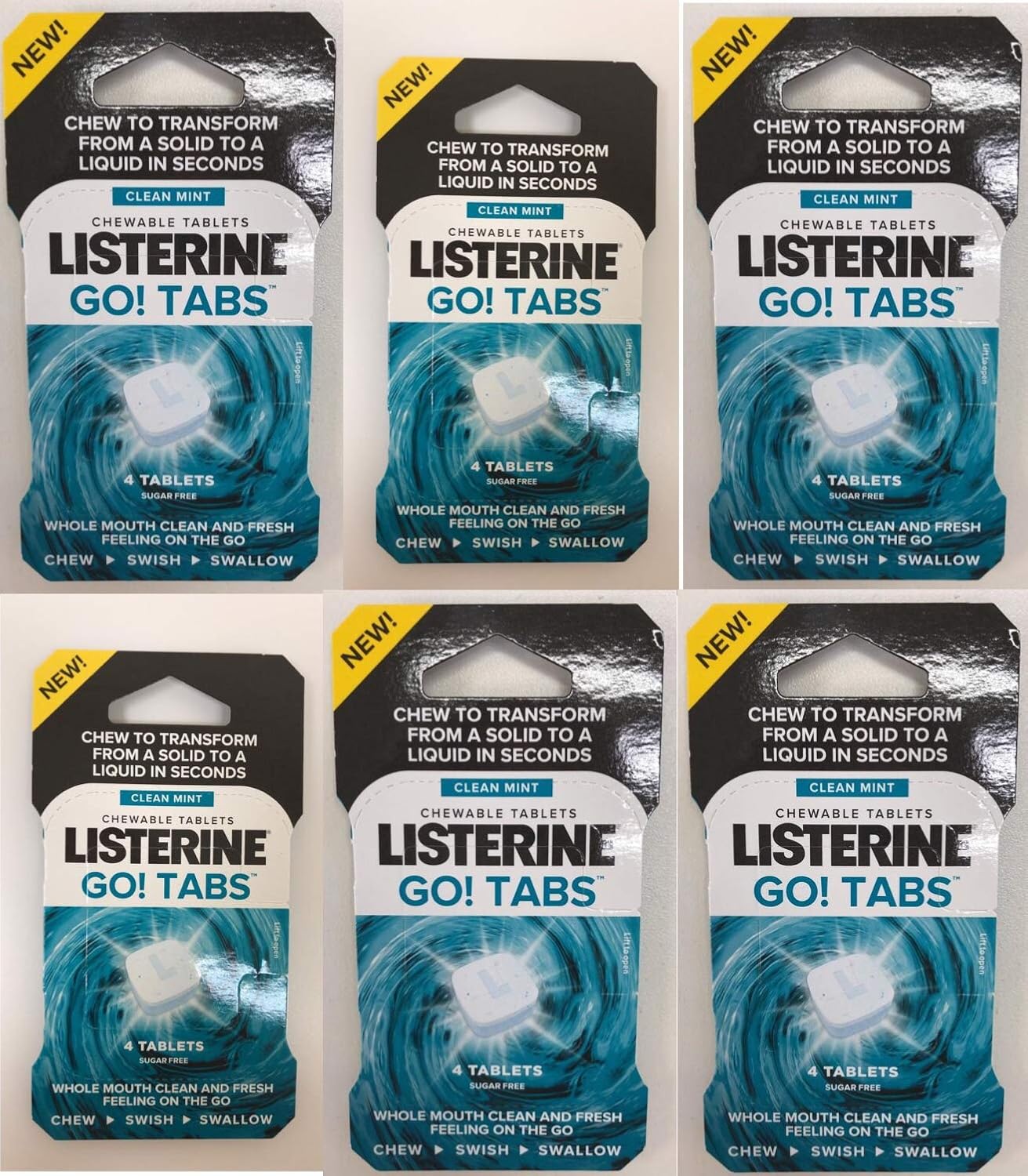 Listerine Go! Tabs 4 Chewable Tablets Clean Mint 6 Pack – BigaMart