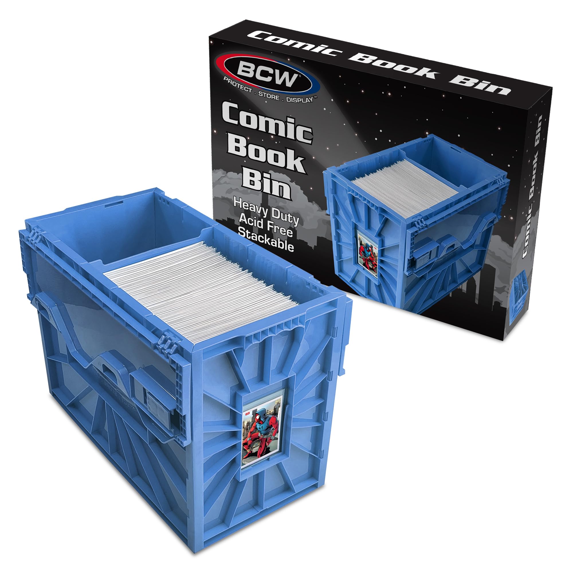 Mua BCW Short Comic Book Bin, Blue - Holds 150 Standard Comic Books ...