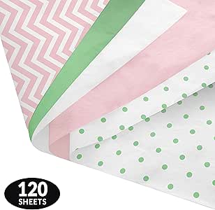 Amazon.com: Note Card Cafe Premium Tissue Paper Set | 120 Gift Wrapping ...
