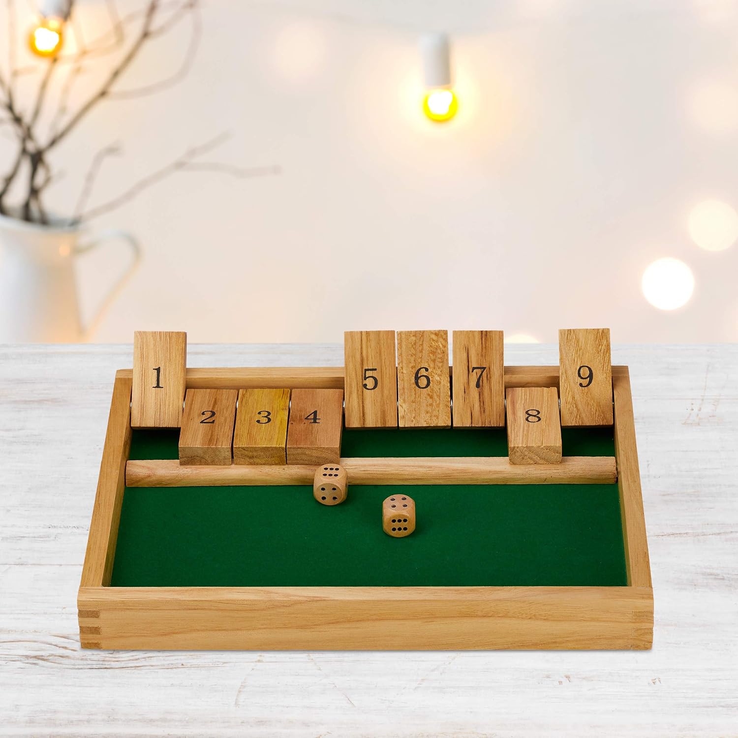Relaxdays 10023500, Natural Shut The Box With 9 Numbers, 2 Wooden Dice ...