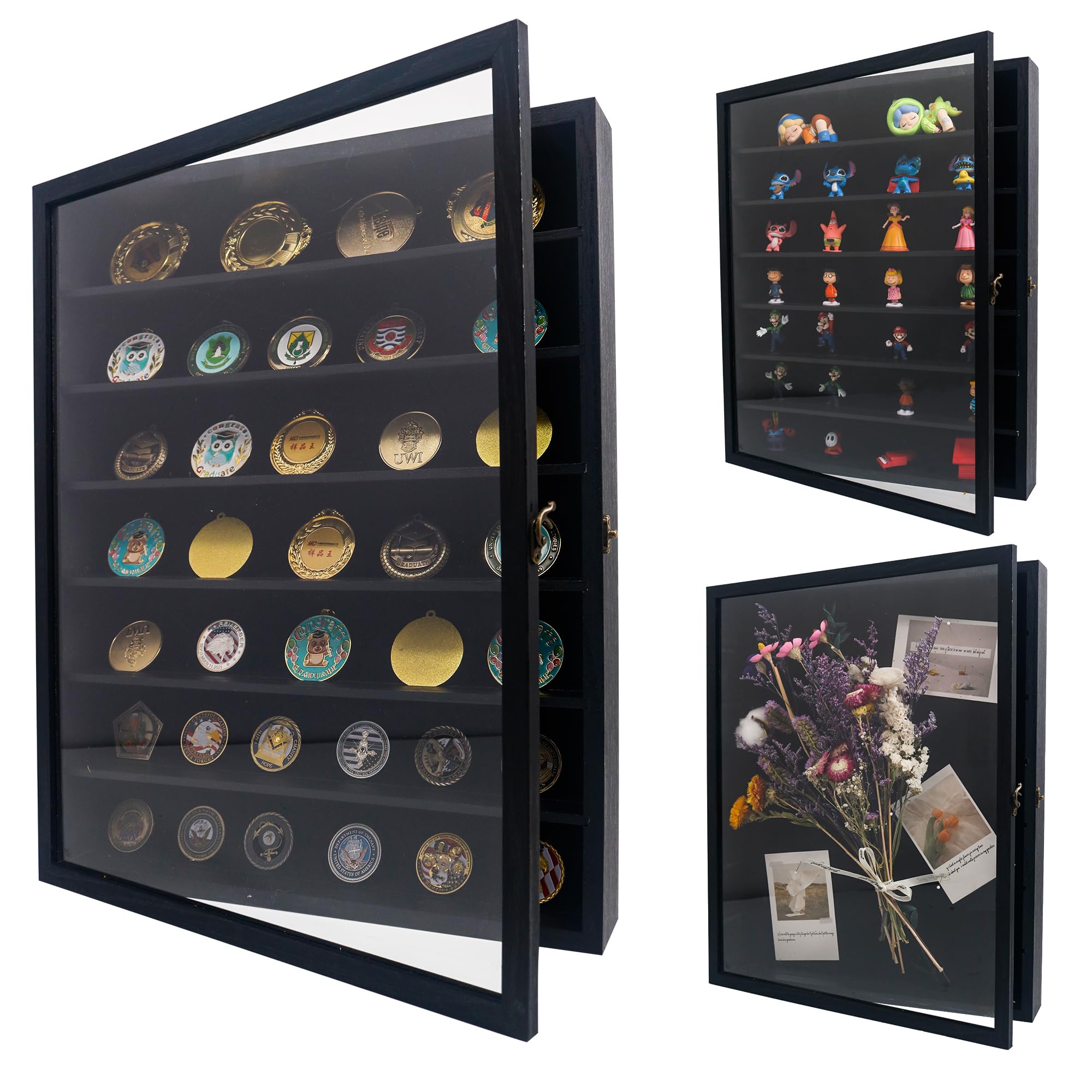 GMFrames 16x20 Wooden Shadow Box Frame with Removable Shelves Deep ...