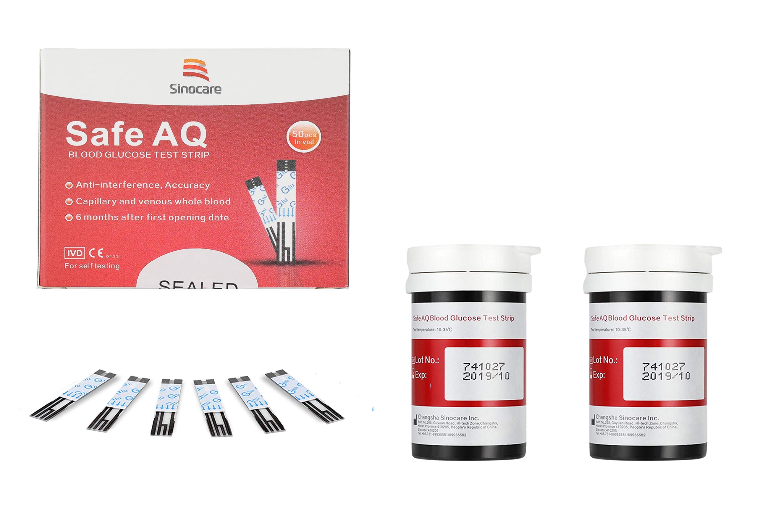 Sinocare Diabete Blood Glucose Test Strips X 50 Safe AQ Blood Sugar Sinocare Diabete Blood Glucose Test Strips X 50 Safe AQ Blood Sugar
