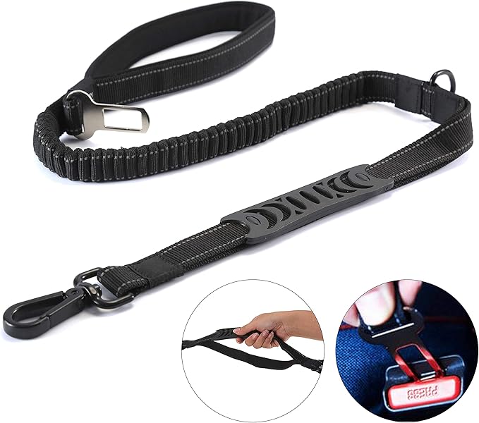 HAPPY HACHI Bungee Dog Lead Zero Shock Pet Leash Reflective with Car ...