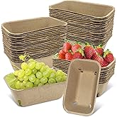 Amazon.com: 50 Pcs Natural Pulp Fiber Berry Basket, Molded Berry Basket ...